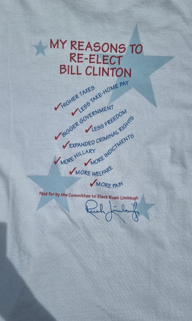 VINTAGE BILL CLINTON TEE (w backhit), Men's Fashion, Tops & Sets ...