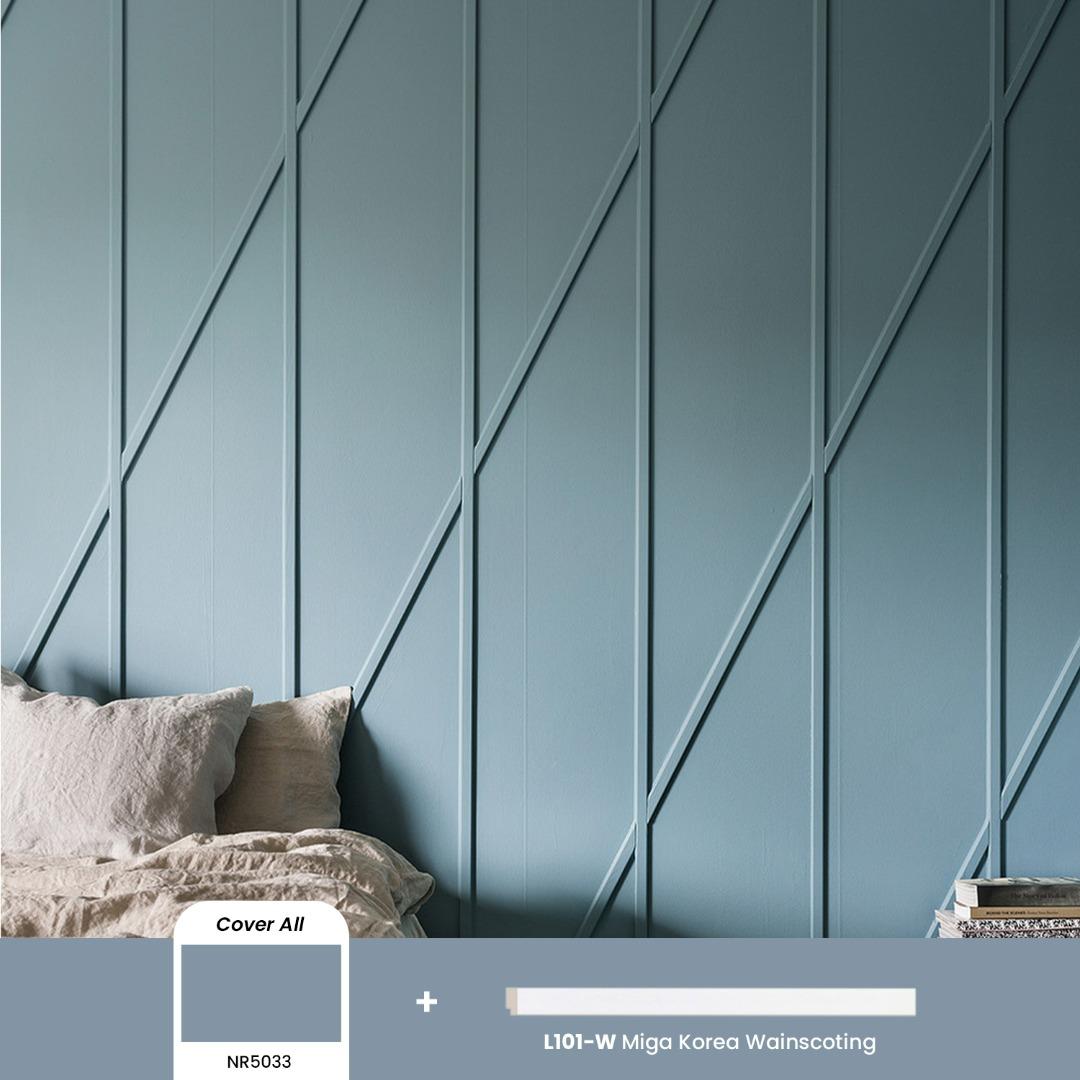 Wainscoting with Painting / DIY Wainscoating Design / Korea No.1 Paint ...