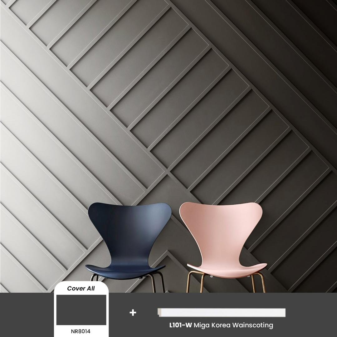 Wainscoting with Painting / DIY Wainscoating Design / Korea No.1 Paint ...