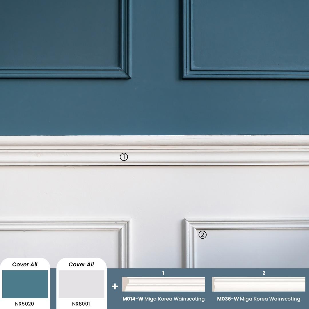 Wainscoting with Painting / DIY Wainscoating Design / Korea No.1 Paint ...