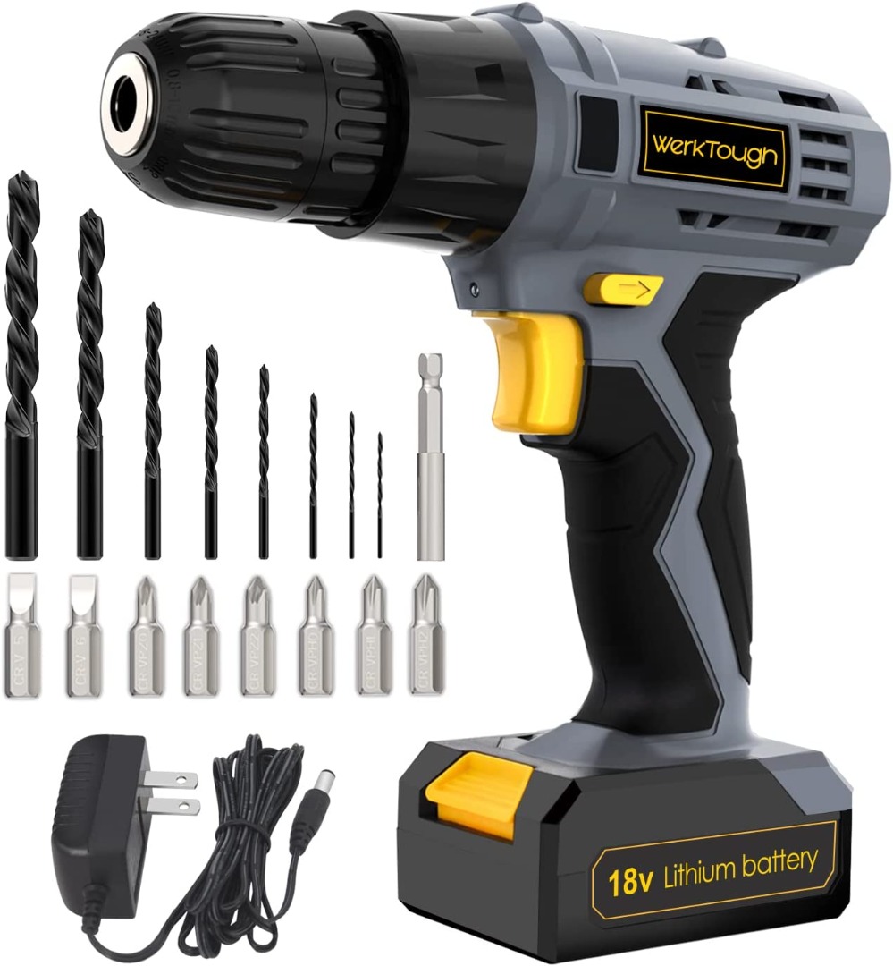 Werktough D018 18V Cordless Screwdriver 17 Torque 2-speed, Furniture ...