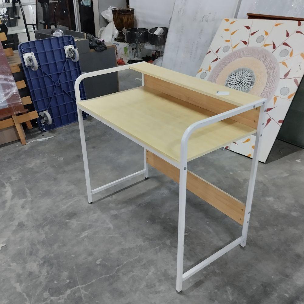Wooden Metal Frame Study Table Light Brown Colour / Meja Belajar ...