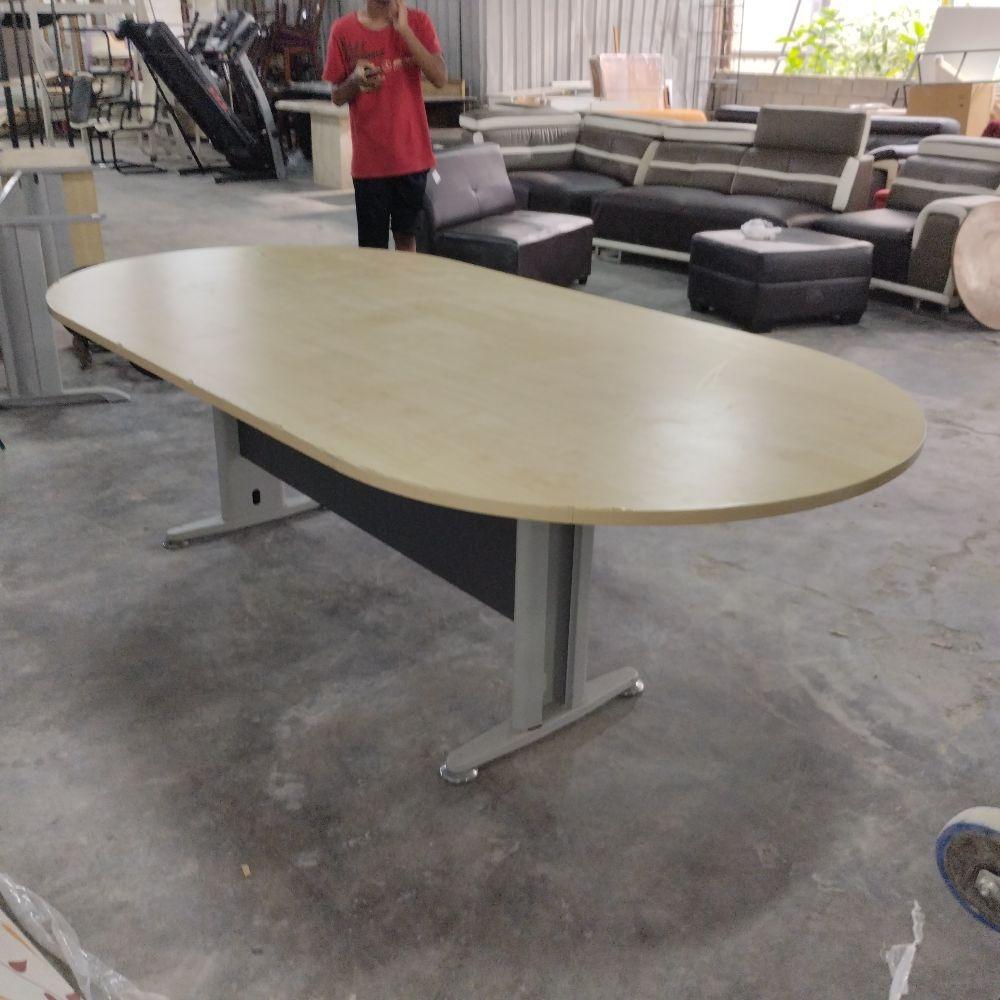 Wooden Oval Shape Office Meeting Table / Meja Mesyuarat Pejabat Bentuk ...