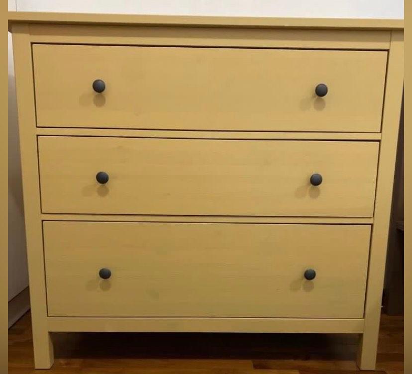Yellow IKEA 3 Drawer Dresser (Hemnes), Furniture & Home Living ...