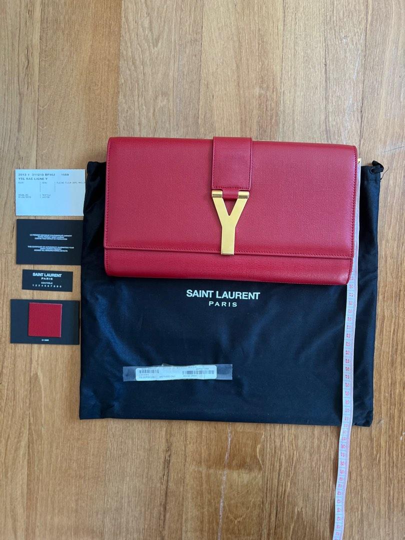 YSL clutch with gold hardware, Women's Fashion, Bags & Wallets ...