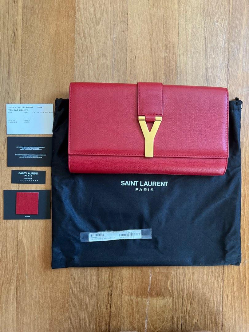 YSL clutch with gold hardware, Women's Fashion, Bags & Wallets ...