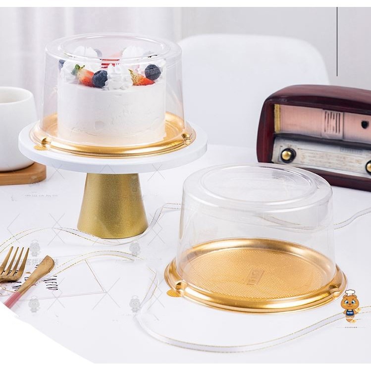 10PCS 6 INCH CAKE CONTAINER CAKE BOX WATERPROOF GOLD JELLY CAKE ...