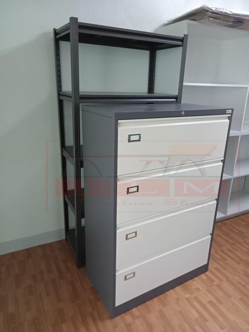 4 layer Lateral Steel Cabinet gauge 20, Furniture & Home Living, Office ...