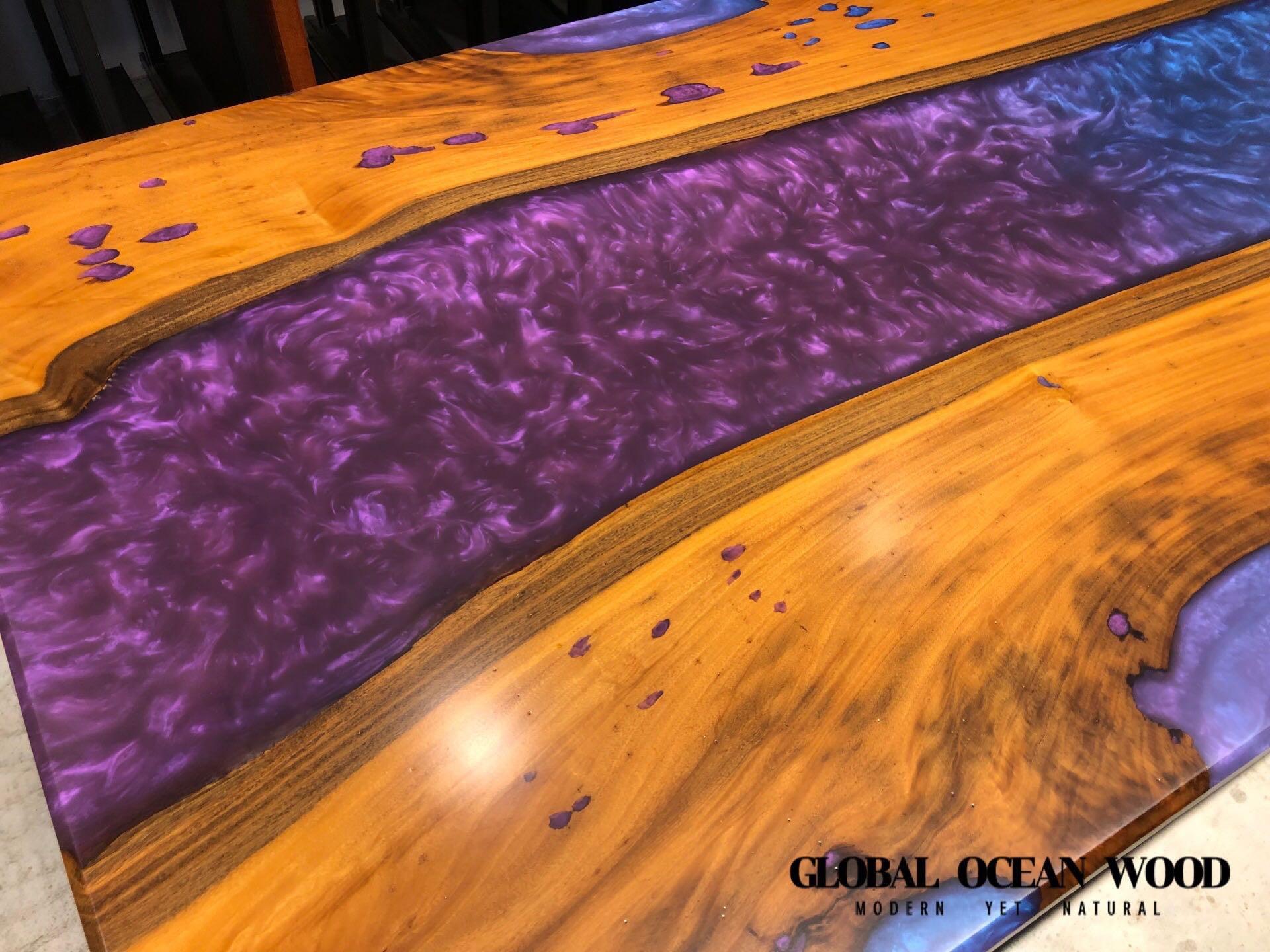 Epoxy Resin Solid Wood Dining Table , Furniture & Home Living ...