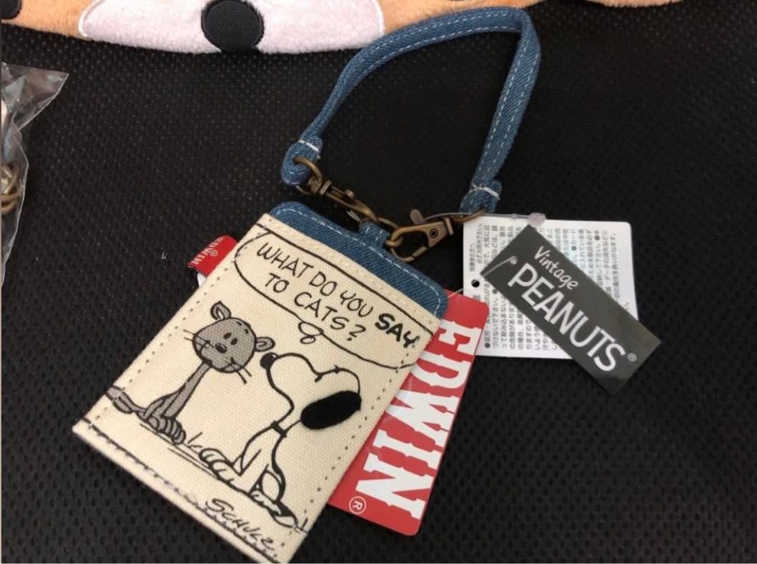 (全新-購自日本)(現貨) Snoopyx Faron ...貓 Peanuts x Edwin 史路比 卡套 pass card ...