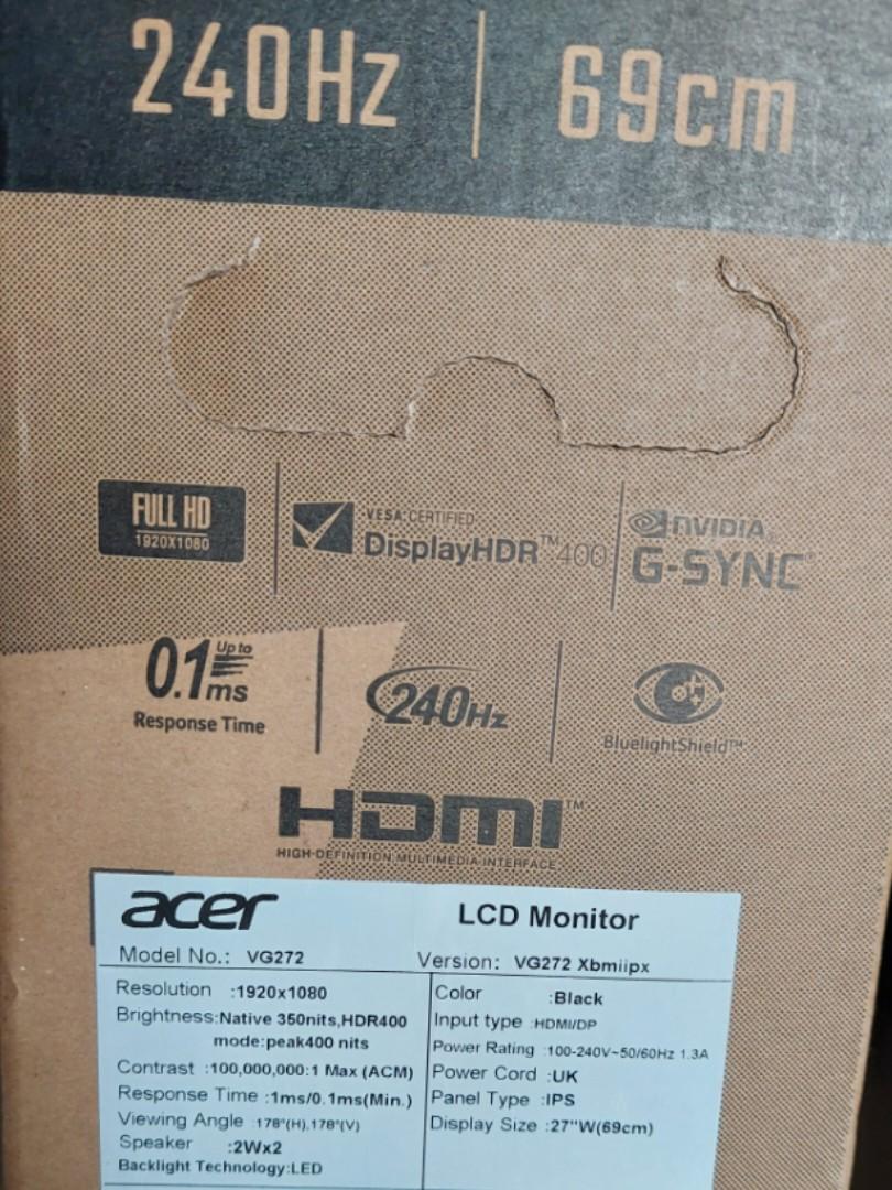 ACER Nitro VG2 X Computer Monitor on Carousell