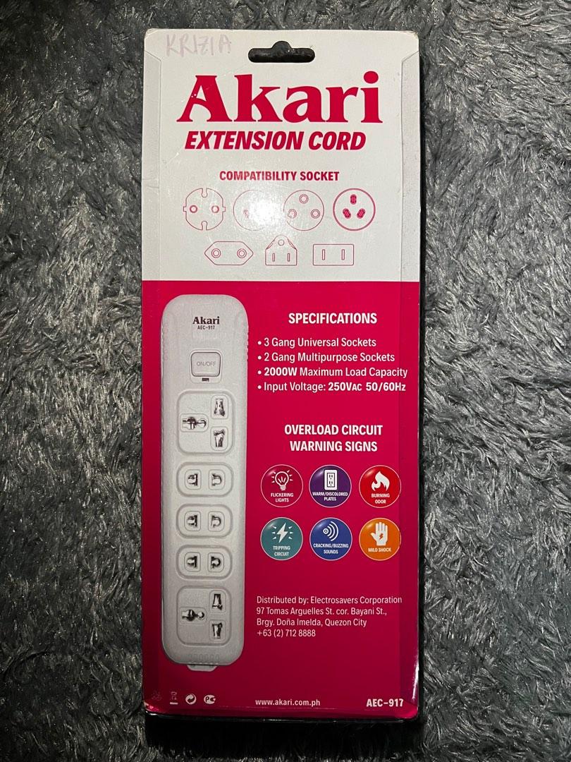 Akari 3-Gang Universal Socket Extension Cord AEC-917 on Carousell
