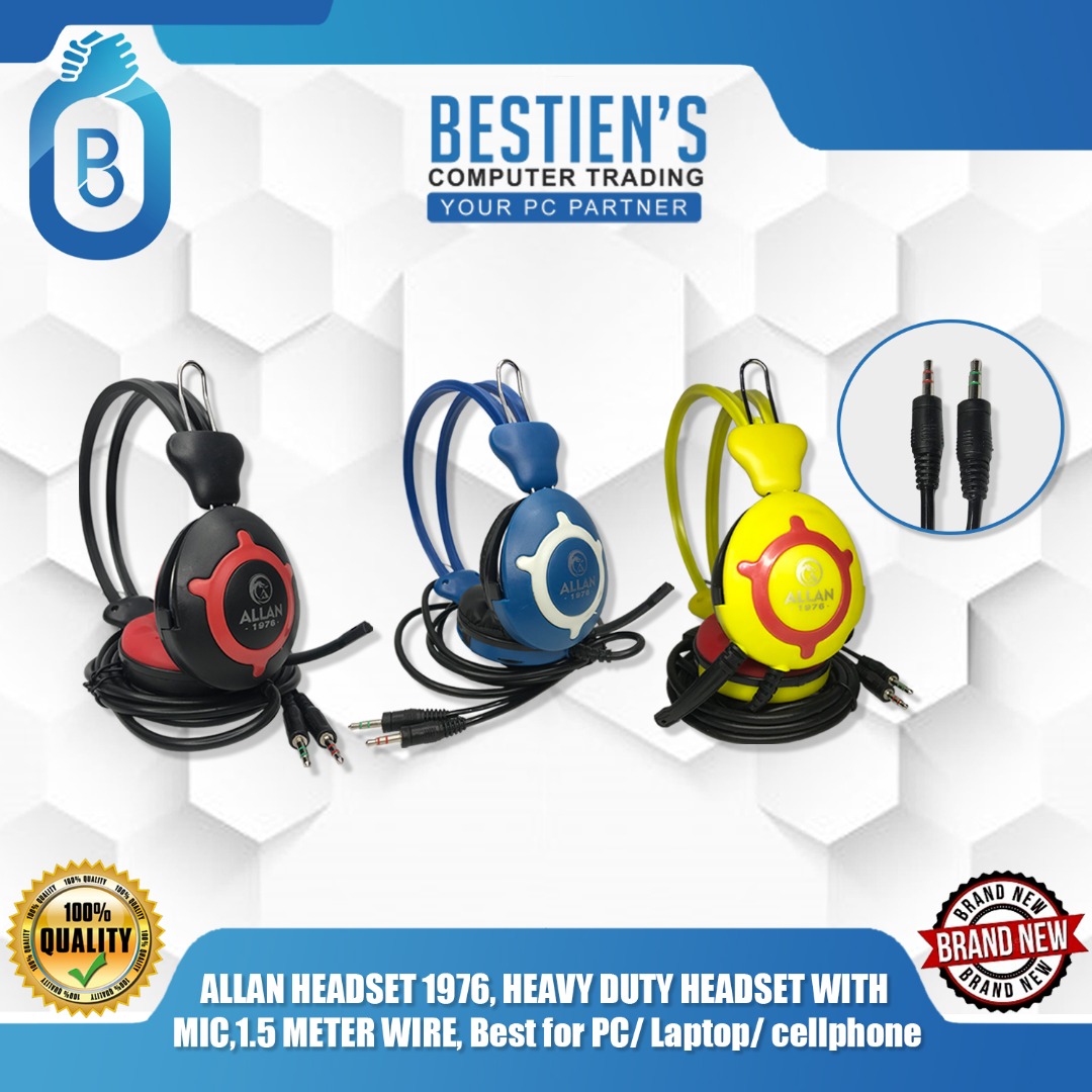 ALLAN HEADSET 1976, HEAVY DUTY HEADSET WITH MIC,1.5 METER WIRE, Best ...