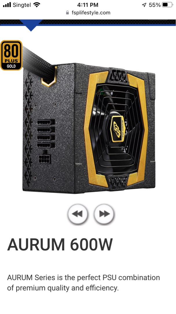 AURUM 600W 80 Plus GOLD power supply unit, Computers & Tech, Parts & Accessories, Computer Parts ...