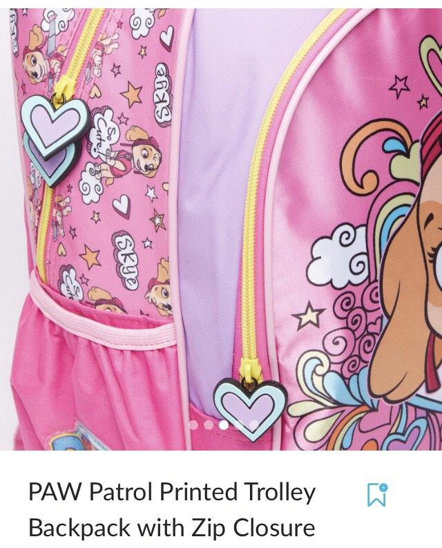 Authentic Paw Patrol Skye trolley backpack bag, Babies & Kids, Babies ...