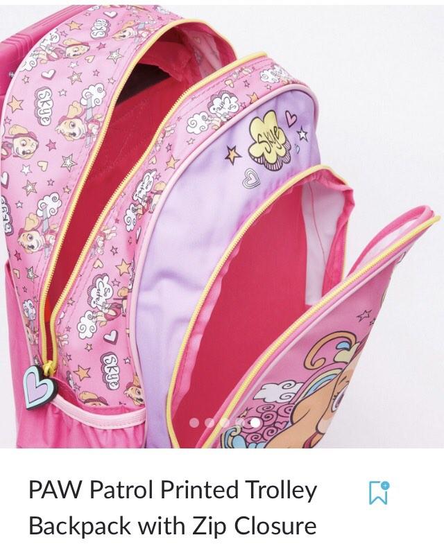 Authentic Paw Patrol Skye trolley backpack bag, Babies & Kids, Babies ...