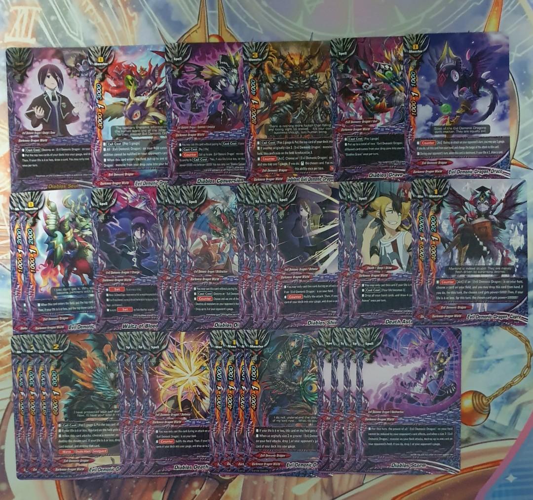 Buddyfight Evil Demonic Dragon EDD Set, Hobbies & Toys, Toys & Games on ...