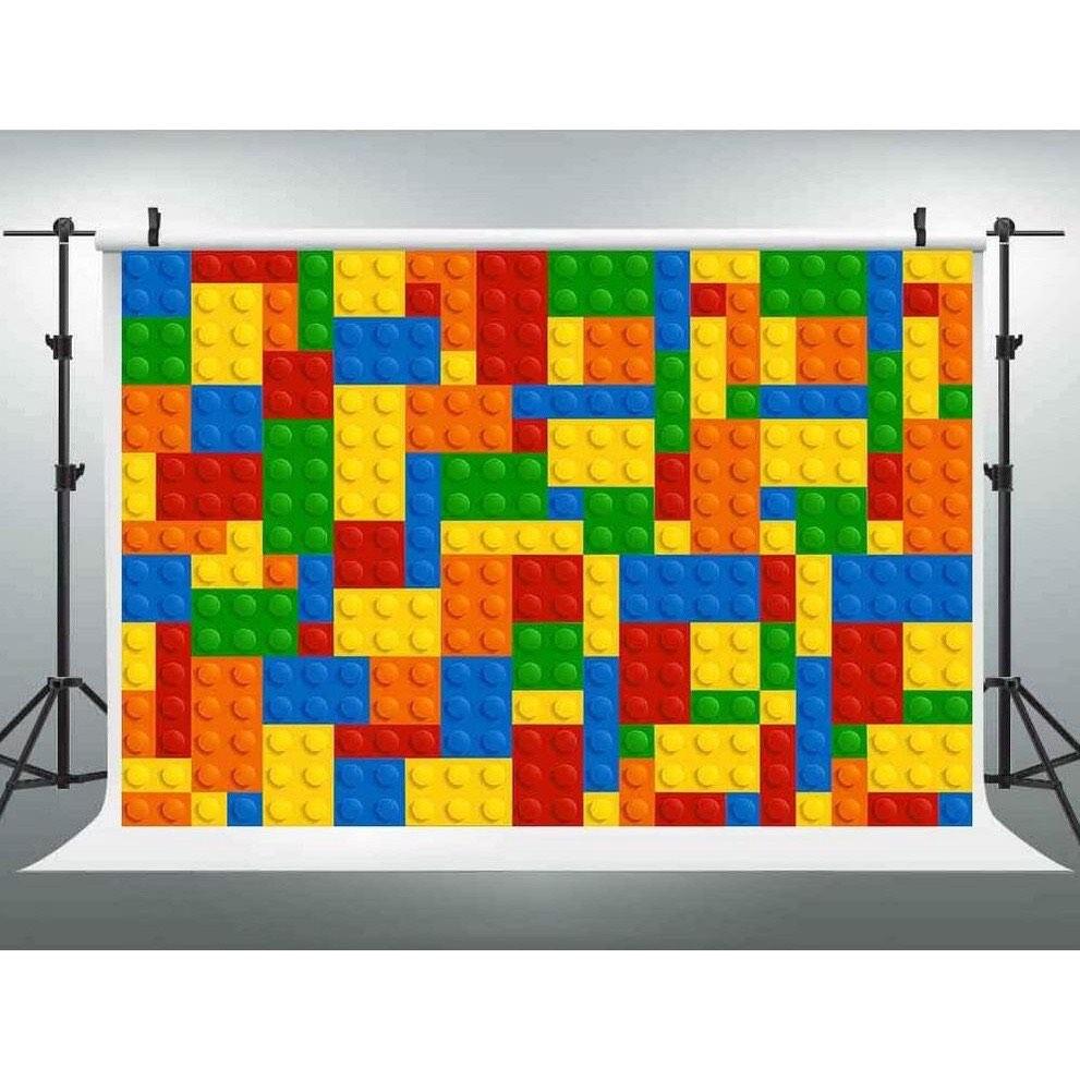 Building Blocks LegoTheme Backdrop Colored Toy Bricks Background Kids ...