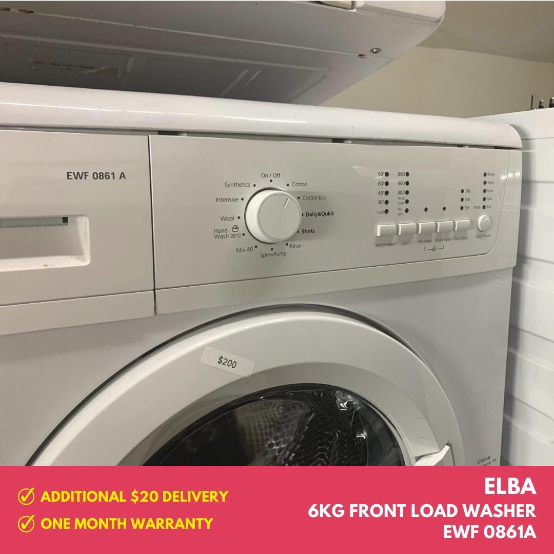 BUY NOW! ELBA 6kg Front Load Washer_EWF 0861 A, TV & Home Appliances ...