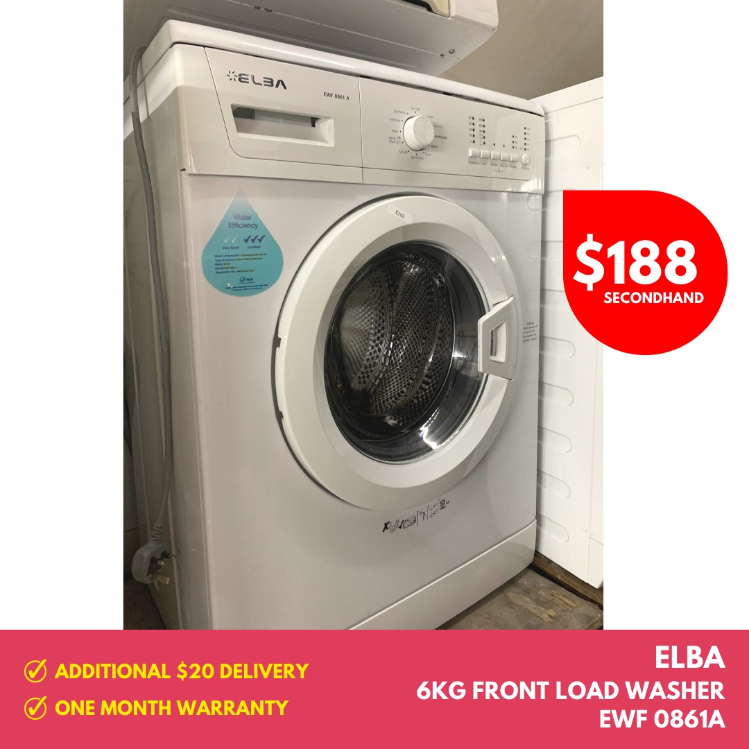 BUY NOW! ELBA 6kg Front Load Washer_EWF 0861 A, TV & Home Appliances ...