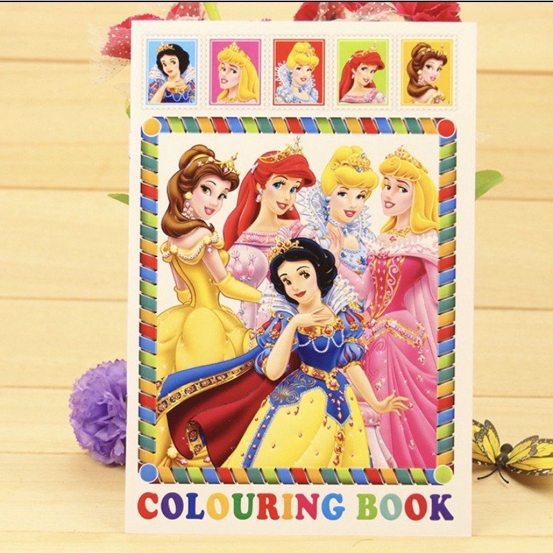 Children Colouring A5 Books Spider-Man McQueen Disney Princess Frozen ...