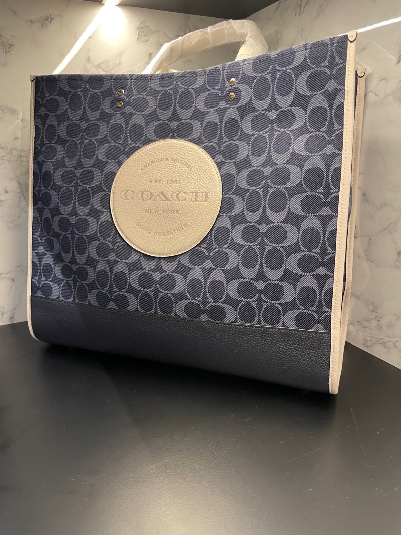 Coach Large Tote Bag ( Denim ), Luxury, Bags & Wallets on Carousell