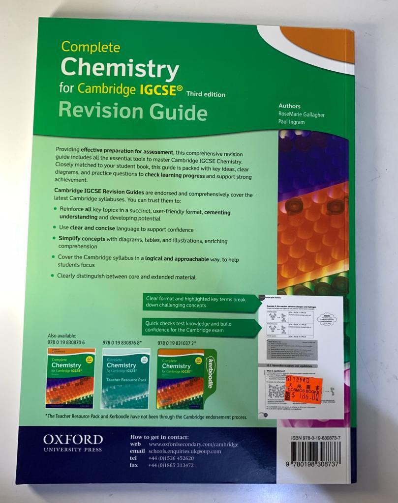 Complete Chemistry for Cambridge IGCSE(Revision guide), 興趣及遊戲, 書本 & 文具 ...