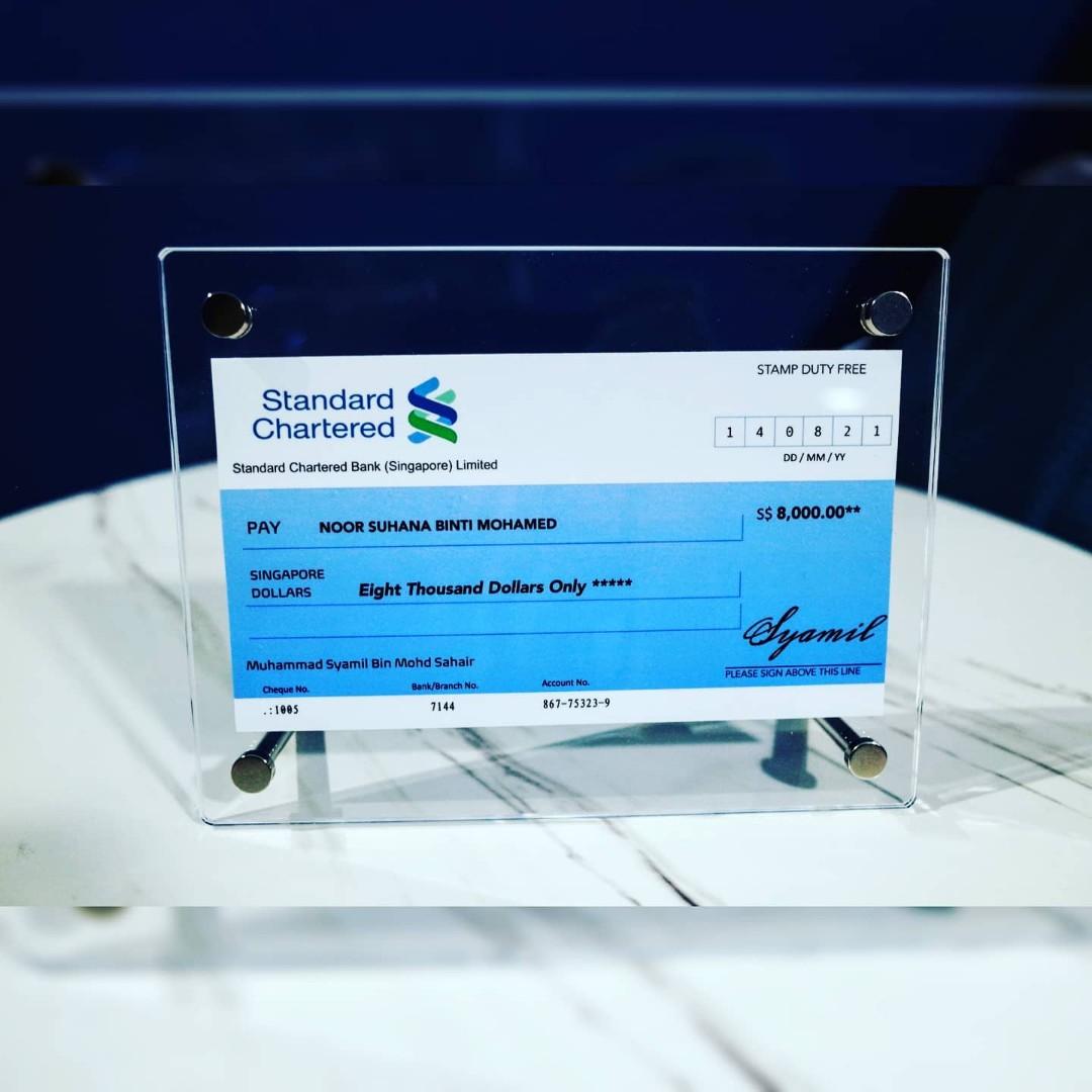 Custom Made Acrylic Hantaran Cheque, Hobbies & Toys, Stationery & Craft ...