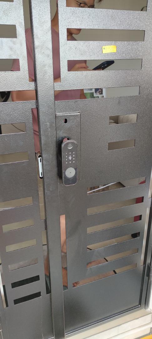 Digital Lock for HDB metal gate, Furniture & Home Living, Security ...