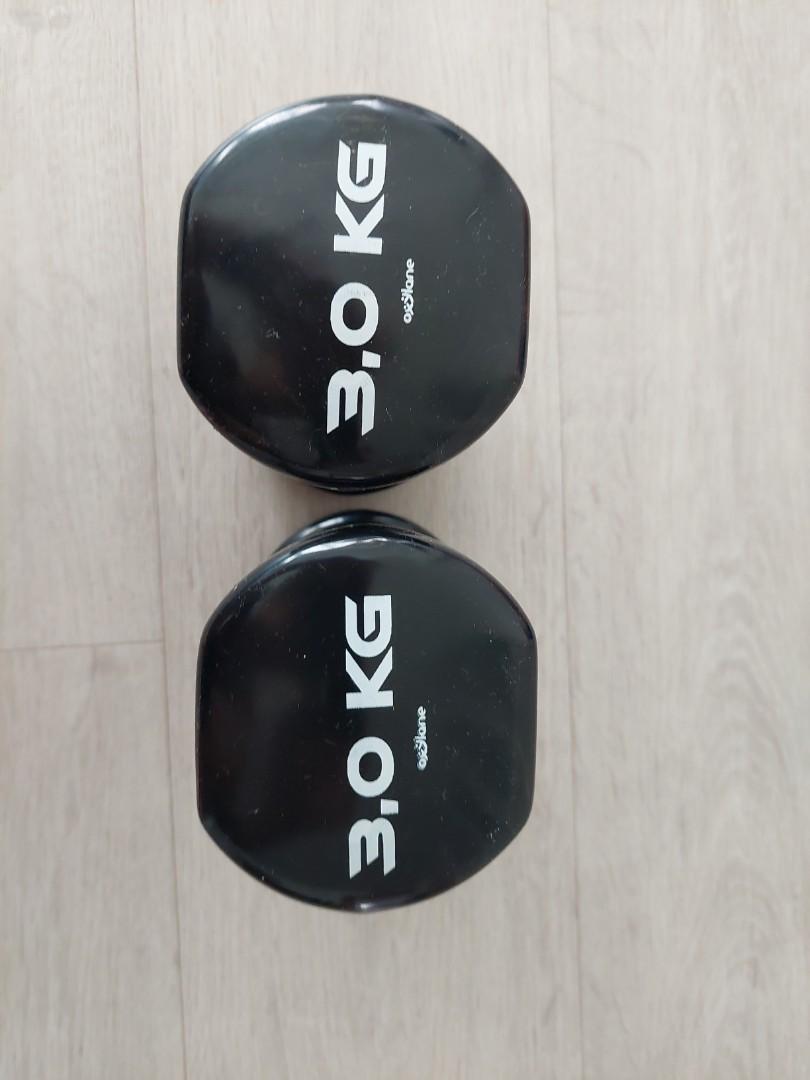 Domyos 3KG PVC dumbbells twin-pack, Sports Equipment, Exercise & Fitness, Weights & Dumbbells on ...