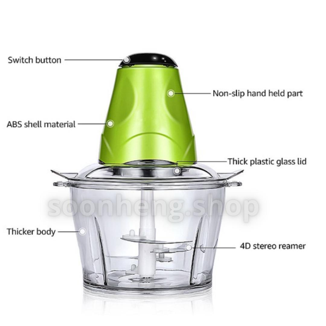 Electric Multifunction Food Chopper 250W 2L/ Glass 300W 2L/Stainless Steel 400W 3LMeat Grinder ...
