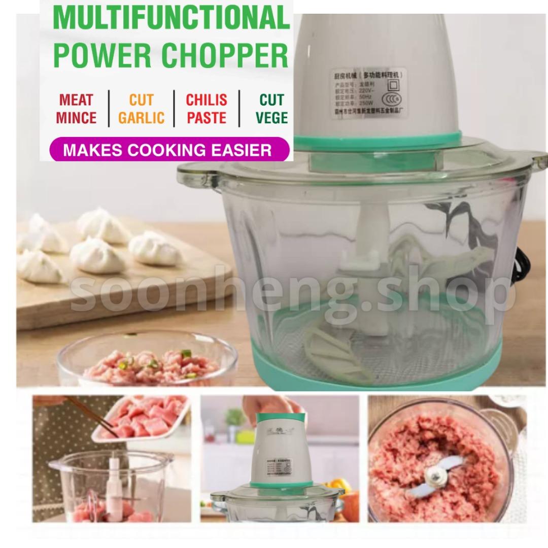 Electric Multifunction Food Chopper 250W 2L/ Glass 300W 2L/Stainless Steel 400W 3LMeat Grinder ...