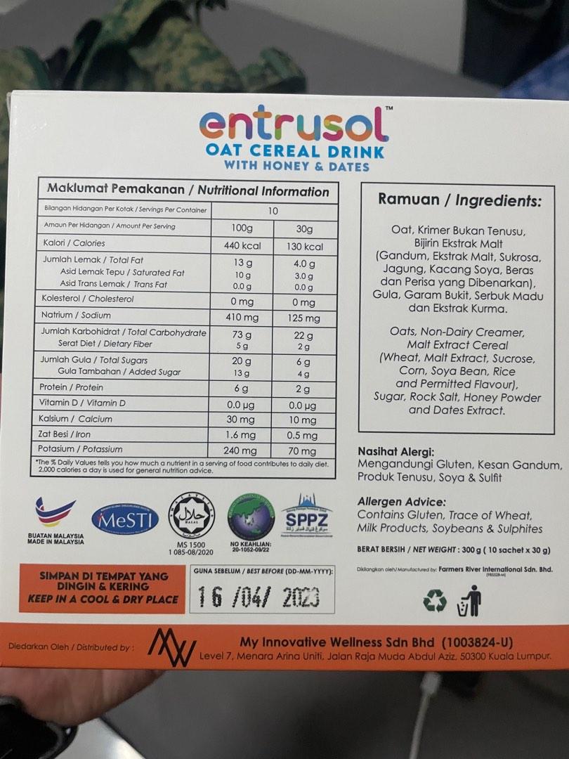 Entrusol OAT Cereal Drink, Food & Drinks, Packaged & Instant Food on ...