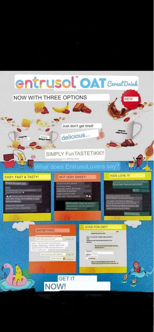 Entrusol OAT Cereal Drink, Food & Drinks, Packaged & Instant Food on ...