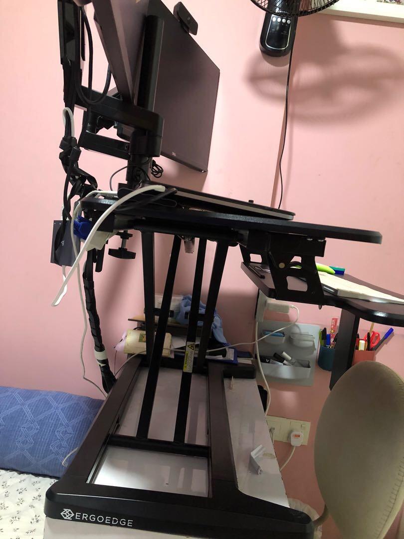 Ergo Edge standing desk with dual monitor arm - Like new, Furniture ...