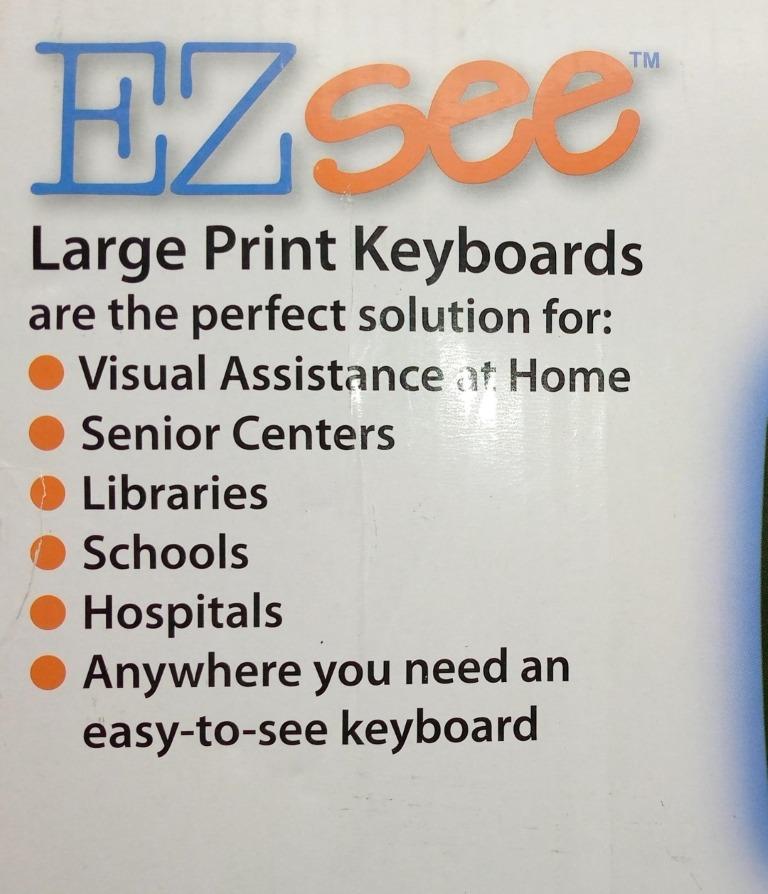 EZSEE Large Print Keyboard Bold Black Prints on Yellow Keys Keyboard ...