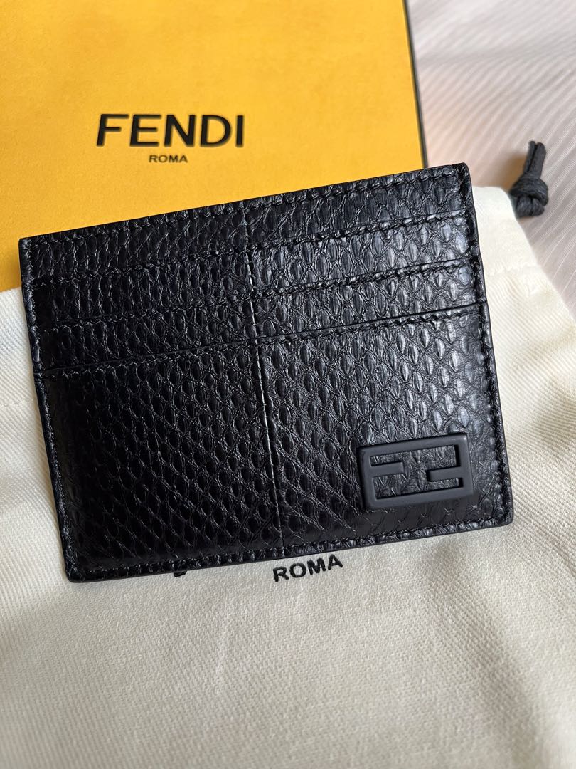 Fendi Black Ayers Card Holder, Luxury, Bags & Wallets on Carousell