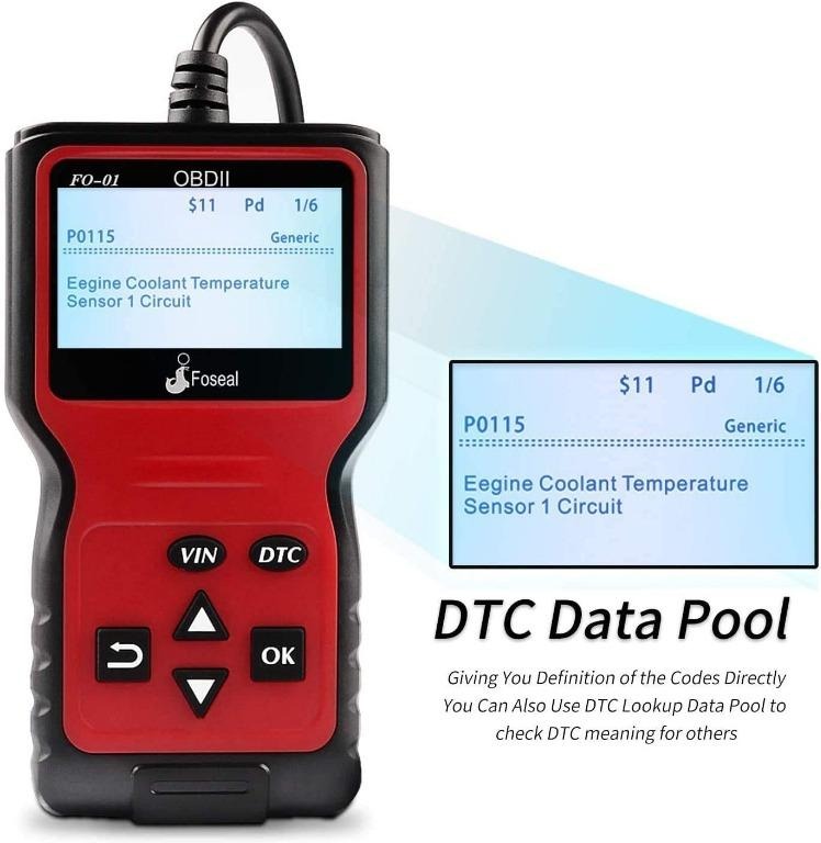 Foseal OBD2 Code Reader, OBD 2 Scanner Professional Enhanced Universal ...