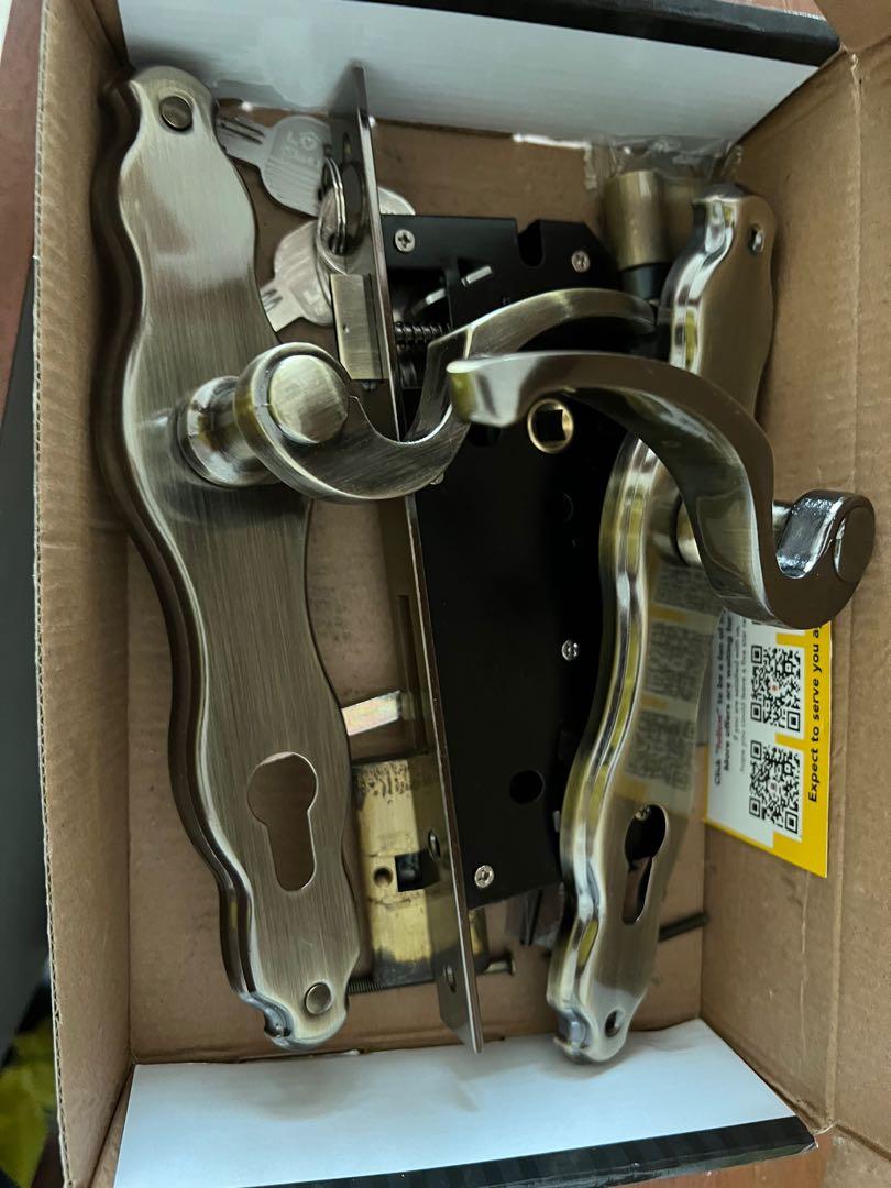 G034 Mortise Lock for Iron Door, Furniture & Home Living, Security ...