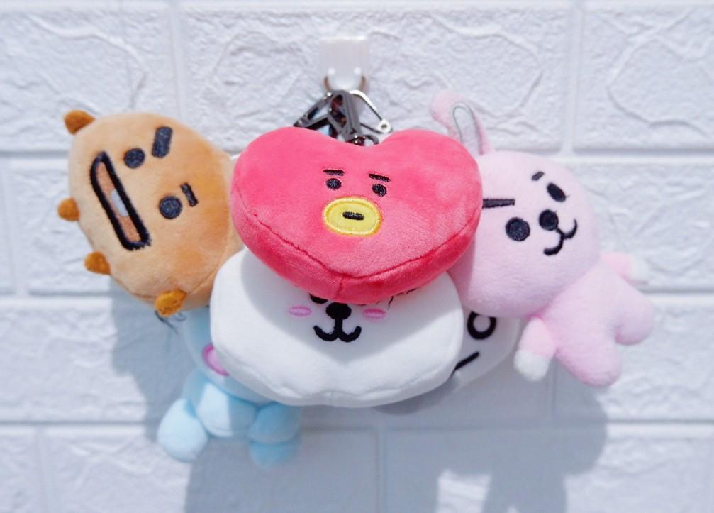 Ganci boneka bt21 tata shooky van rj head keychain, Toys & Collectibles ...