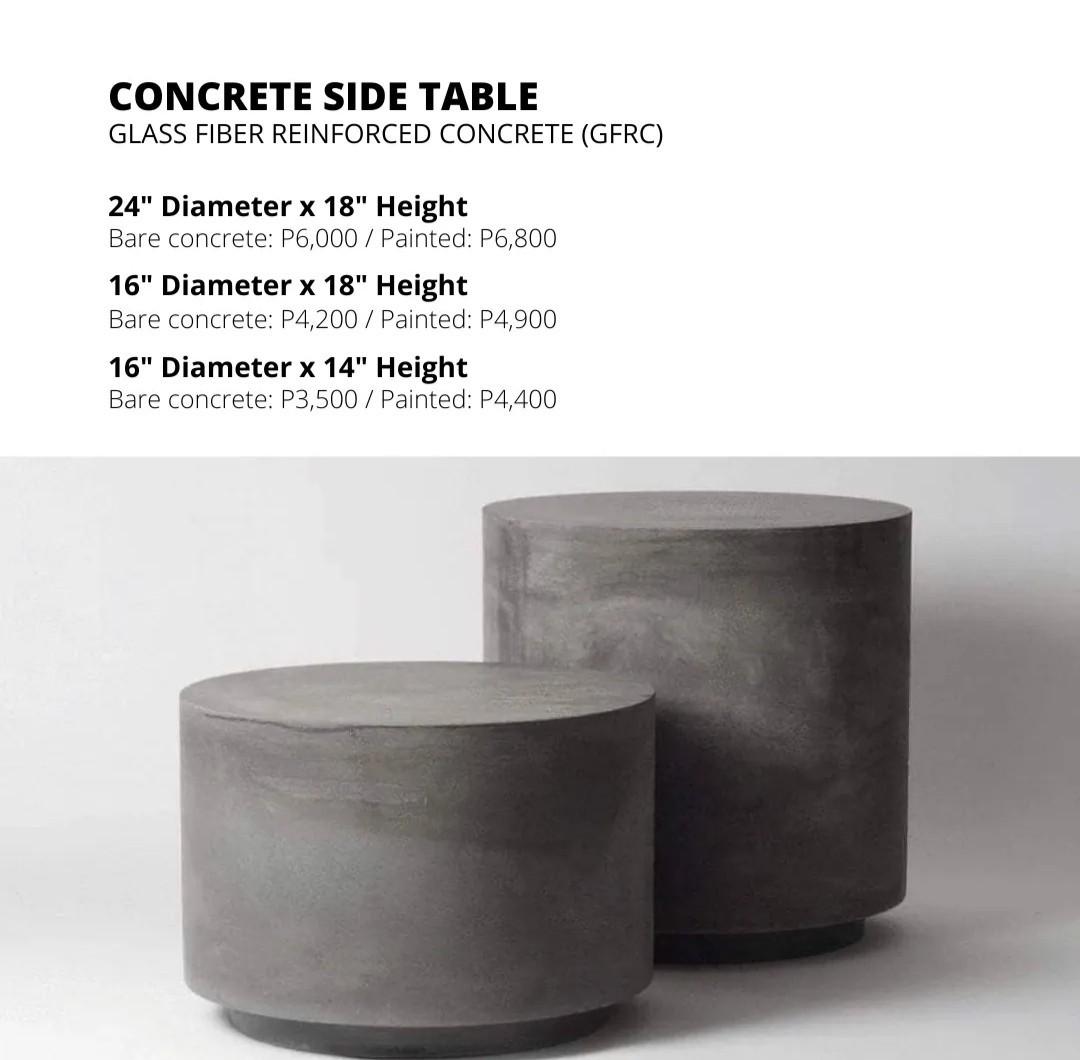 GFRC Concrete Side Table by Zendaya (Glass Fiber Reinforced Concrete ...