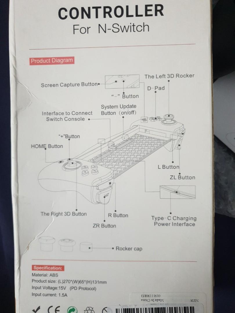 Handheld portable controller for Nintendo Switch, Video Gaming, Gaming ...