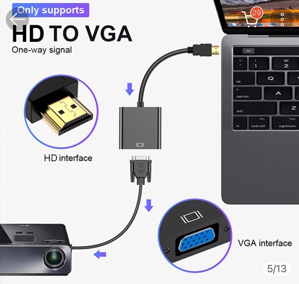 HDMI to VGA adapter (BNIB) free normal mail, Computers & Tech, Parts & Accessories, Cables ...