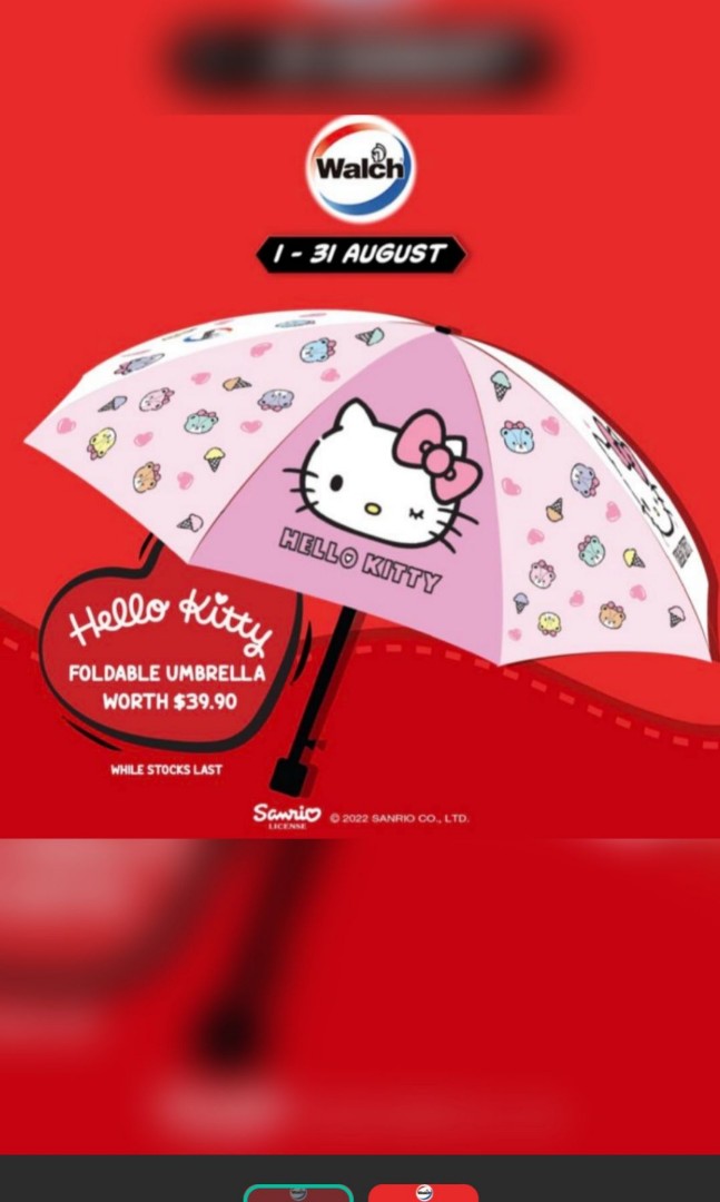 Hello Kitty umbrella, Hobbies & Toys, Travel, Umbrellas on Carousell
