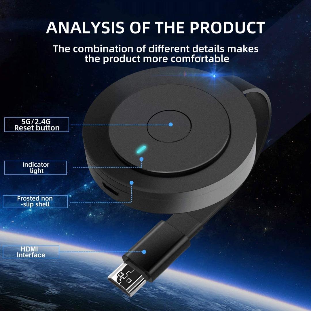 HZONE WiFi HDMI Display Dongle, 5G/2.4G 4K Wireless WiFi Screen ...