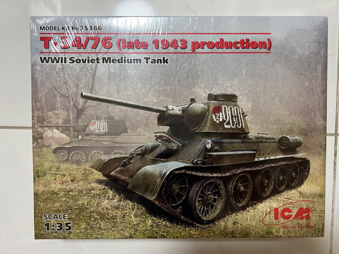 ICM 1/35 Scale Model Kit T-34/76 (late 1943 production), Hobbies & Toys, Toys & Games on Carousell