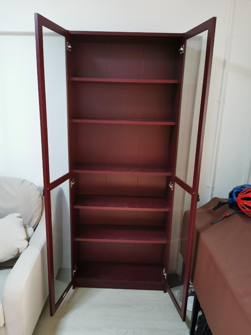 Ikea Billy Bookcase with full glass door, Furniture & Home Living ...