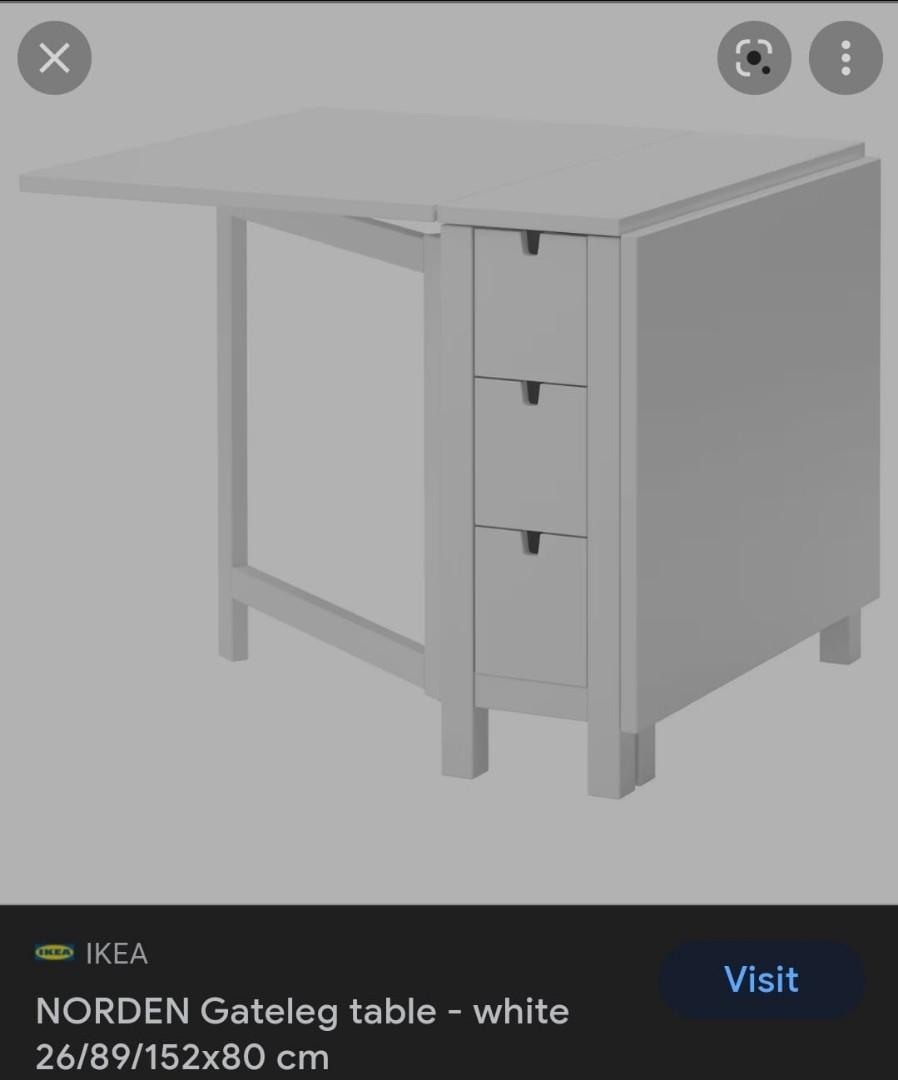 Ikea Norden Gateleg Table, Furniture & Home Living, Furniture, Tables ...