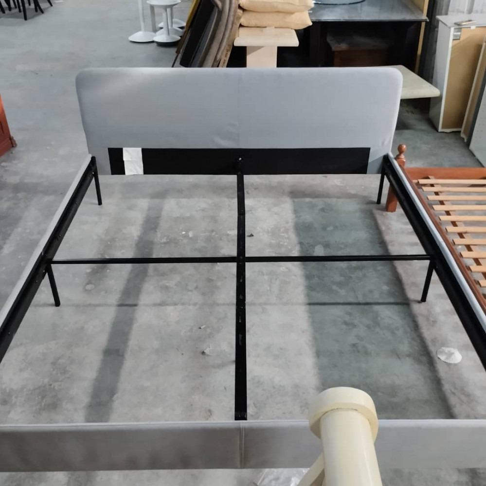 IKEA SLATTUM King Size Fabric Bed Frame Grey Colour / IKEA SLATTUM Rangka Katil Fabrik Saiz King ...