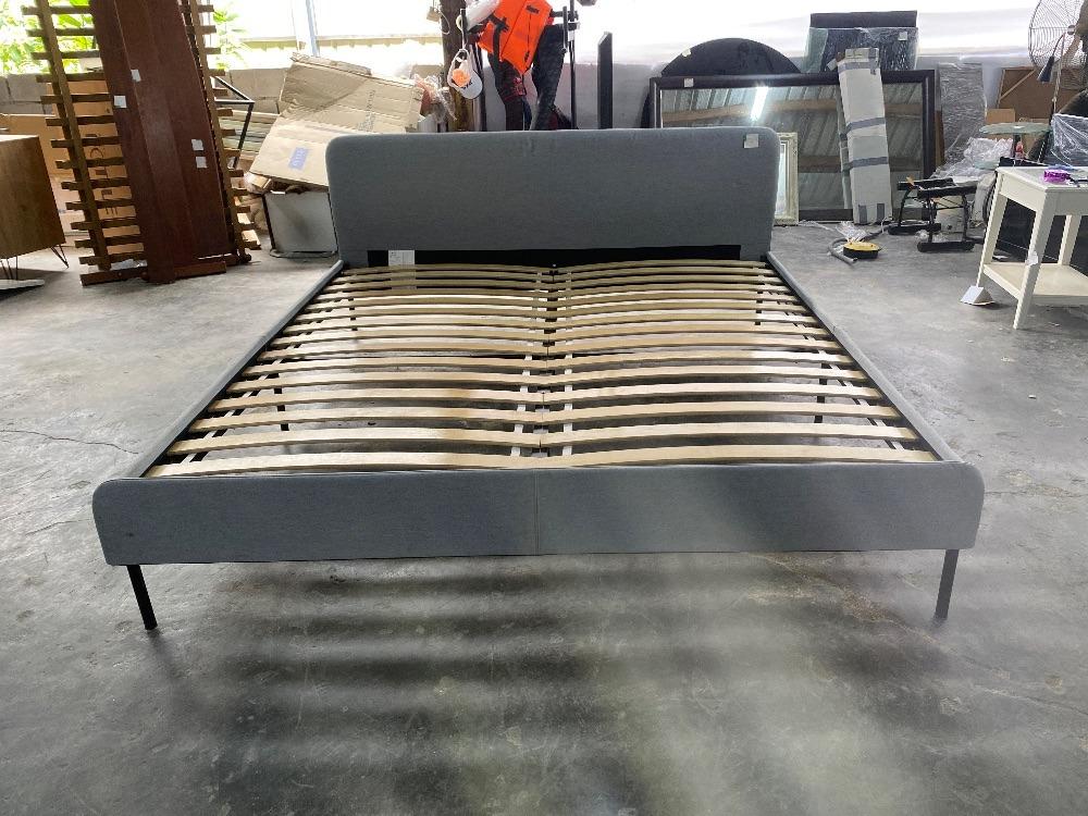 IKEA SLATTUM King Size Fabric Bed Frame Grey Colour / IKEA SLATTUM Rangka Katil Fabrik Saiz King ...